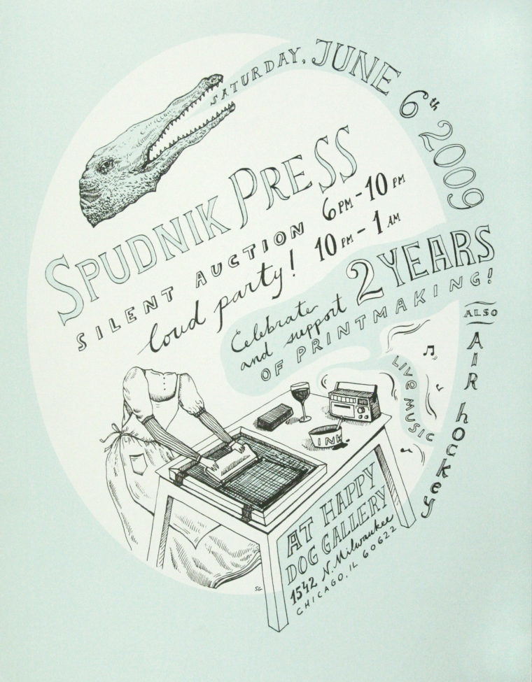 Sanya Glisic, Spudnik Press 2 Year Anniversary Poster | Spudnik Press